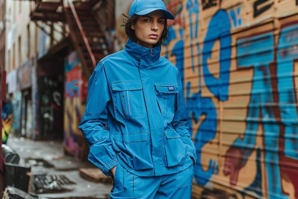 Stone Island bleu : élégance et tendance sportive
